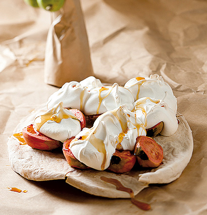 Chilli and spice stewed guavas and meringue recipe | TASTE